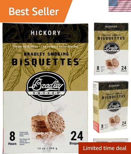 Bradley 24 Pack Hickory Bisquettes - Clean Smoke for BBQ & Grilling ...
