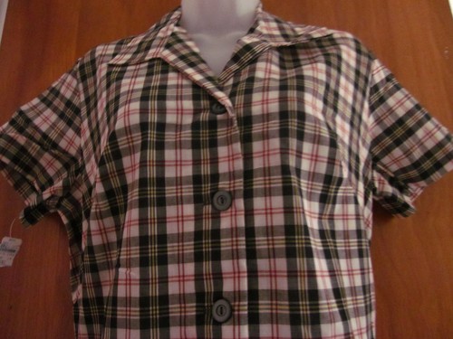 FORTREL plaid diner dress NWT vtg Miss Smith 16½ American Look ...