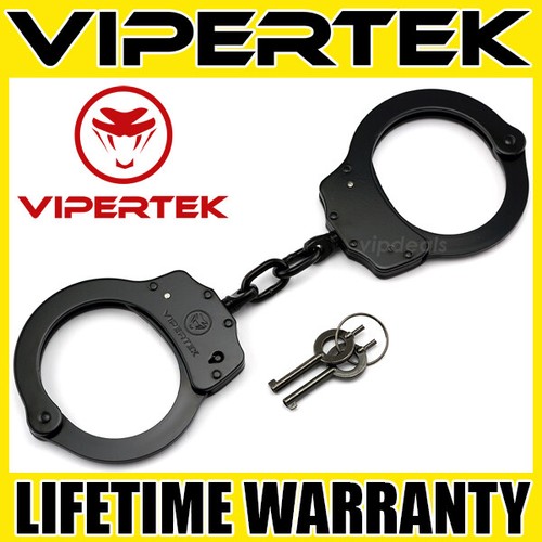 VIPERTEK Handcuffs Professional Double Lock Metal Steel Police Security ...