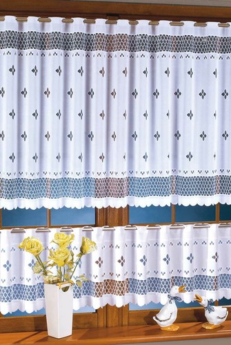 White Kitchen Cafe Net Curtain Sold by metre READY TO HANG 14" 24" drop ...