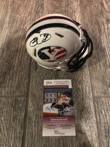 BRETT KEISEL SIGNED BYU COUGARS USA SPEED MINI HELMET JSA COA BRIGHAM ...