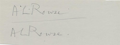 A.L. Rowse- Clipped Signature (British Historian) | eBay