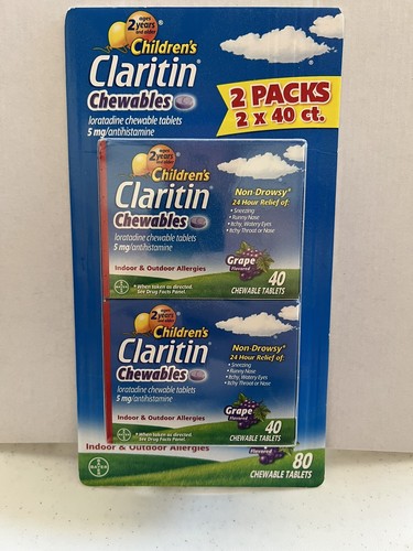 CHILDREN'S CLARITIN Chewable 24 Hour Non-Drowsy 80 Grape Chewable Tab ...
