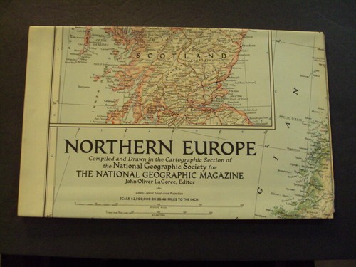 National Geographic Map Of Northern Europe Aug 1954 ID:90301 | eBay