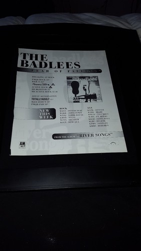 The Badlees Fear Of Falling Rare Original Radio Promo Poster Ad Framed ...