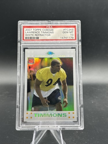 2007 Topps chrome Lawrence Timmons white Rookie refractor /869 Psa 10 ...