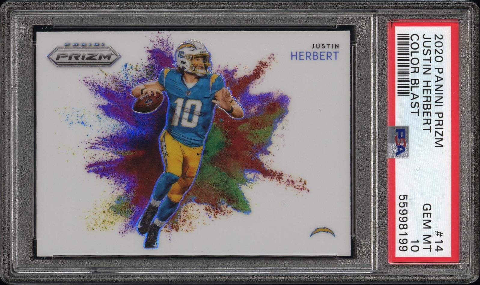 Justin Herbert 2020 Prizm #14 Color Blast /(SSP) Price Guide - Sports ...