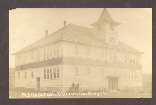 RPPC WILLAMINA OREGON PUBLIC SCHOOL BUILDING VINTAGE REAL PHOTO ...