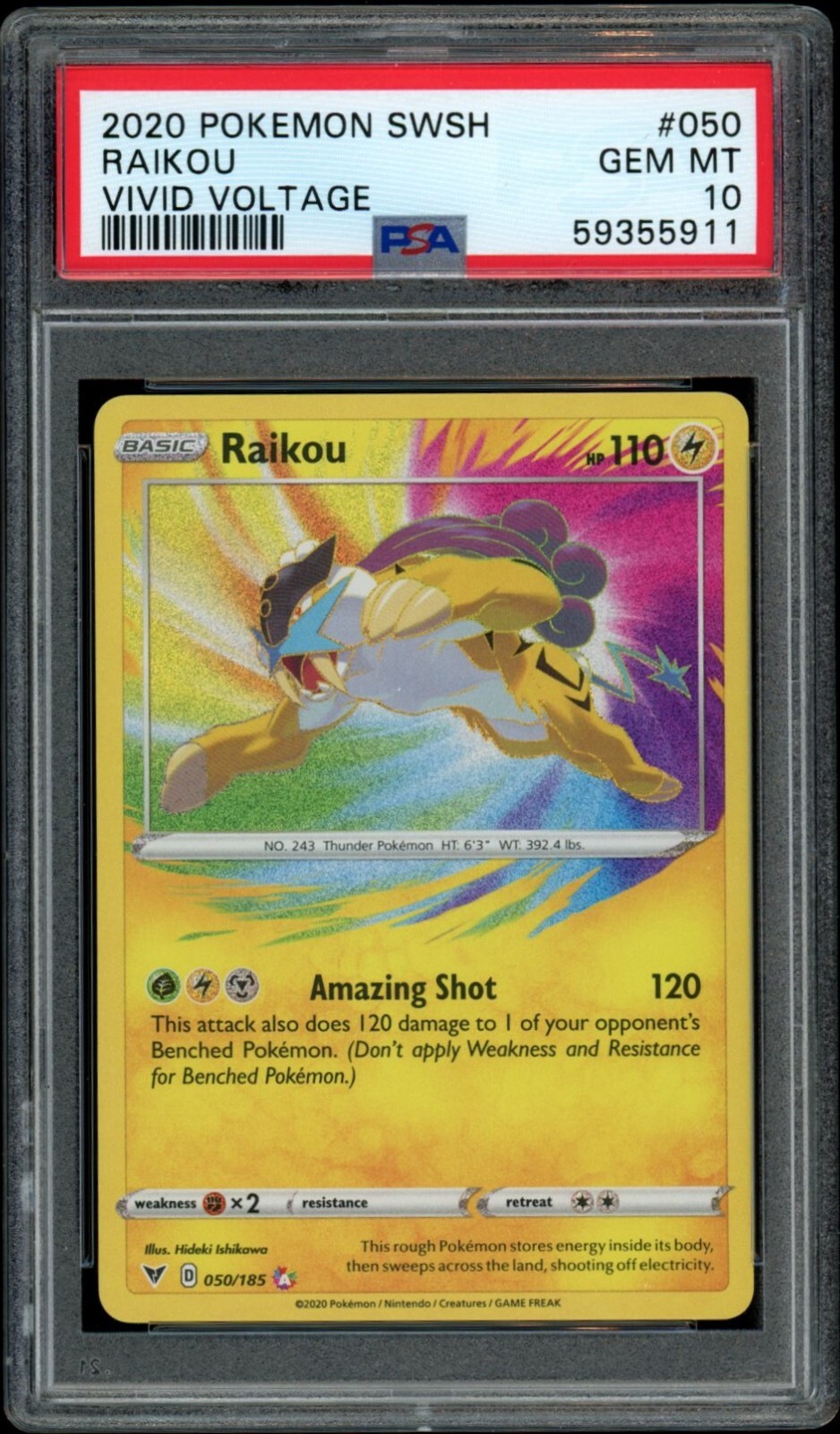 Raikou 2020 Sword & Shield: Vivid Voltage #050/185 Holo (Amazing Rare ...