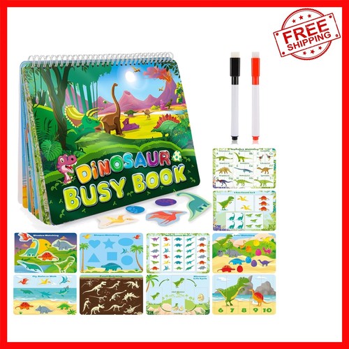 Dinosaur-Themed Montessori Busy Book for Preschoolers | Safe Learning ...