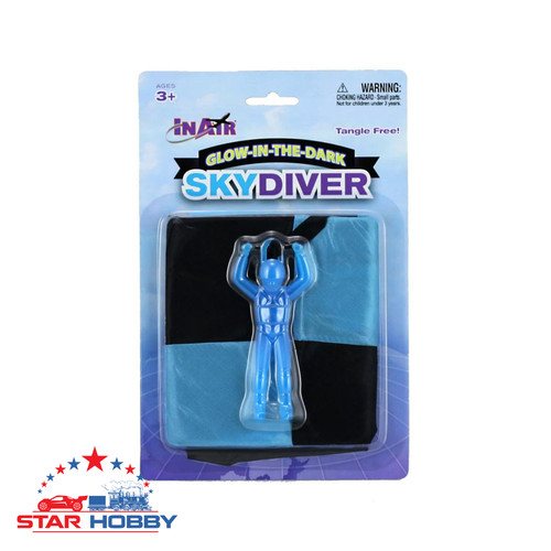 InAir Glow in The Dark Skydiver Parachute Toy Action Figure - BLUE | eBay