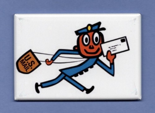 LETTER CARRIER *2X3 FRIDGE MAGNET* USPS PHILATELIC POSTAGE MAILMAN WALK ...
