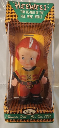 VTG 1966 Uneeda HeeWees Pee Wee QUARTERBACK Doll 3.5” Hong Kong~ New In ...