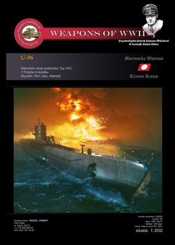 Card Paper Model Kit MODEL HOBBY Submarine U-boot U-96 free laser ...