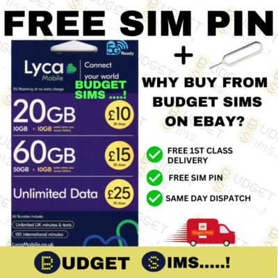 Lycamobile United Kingdom Mobile Phone SIM Cards for sale | eBay