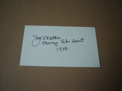 Joe Mathes signed index card debut 1912 dec 1978 Chicago Cubs scout | eBay