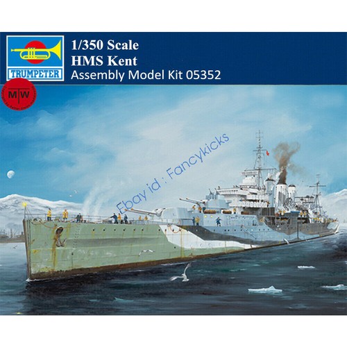 Trumpeter 05352 1/350 HMS Kent Heavy Cruiser Military Plastic Assembly ...