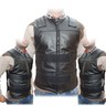 WICKED STOCK Men Leather Motorcycle Biker Vest Bullet Proof Style Black ...