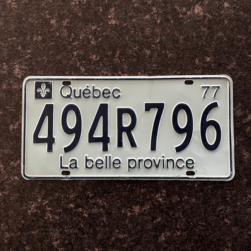 VINTAGE 1977 Quebec License Plate La Belle Province Canada Canadian | eBay