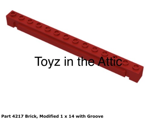Lego 1x 4217 Red Brick, Modified 1 x 14 with Groove | eBay