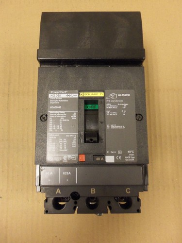 New Square D HGA HGA36040 3 Pole 40 Amp 600V Circuit Breaker | eBay