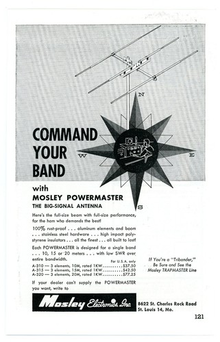 QST Ham Radio Mag. Ad Command Your Band with MOSLEY POWERMASTER (2/59 ...