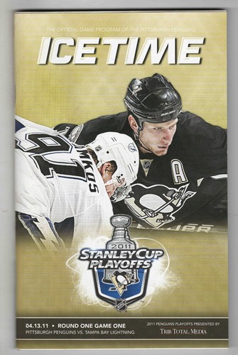 Apr 13 2011 Lightning @ Penguins Game 1 Program Marc Andre Fleury ...