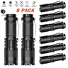 6PCS Mini CREE Q5 LED Flashlight Torch 1200LM Adjustable Focus Zoom ...