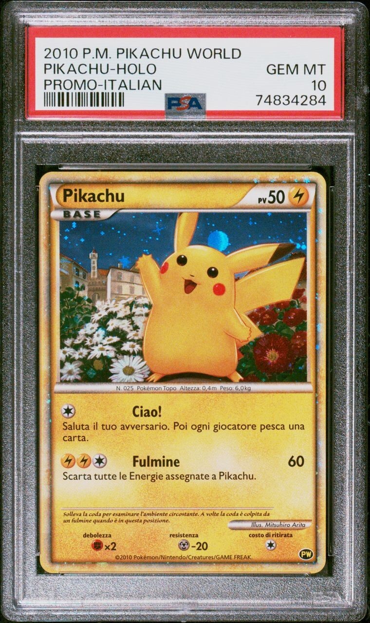 Pikachu 2010 Pikachu World Collection #PW 2 Promo (Italian) PSA 10 ...