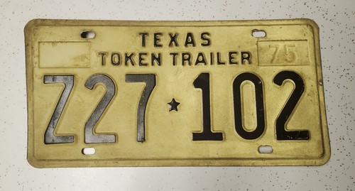 Vintage 1975 TEXAS TOKEN TRAILER License Plate Z27-102 | eBay