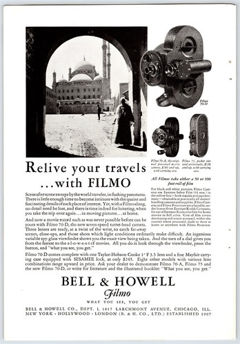 Bell & Howell Filmo 70-D 70-A & 75, FilmoMovie Camera Vintage 1929 ...