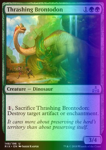 MTG Magic the Gathering Thrashing Brontodon (148/219) Rivals of Ixalan ...