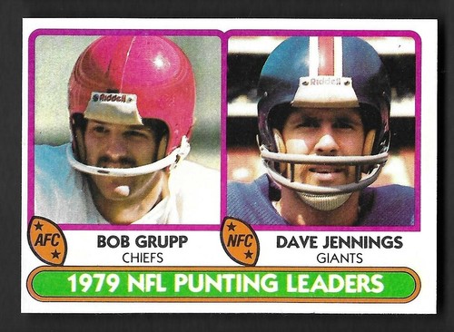 1980 Topps #336 Punting Leaders Bob Grupp / Dave Jennings Kansas City ...