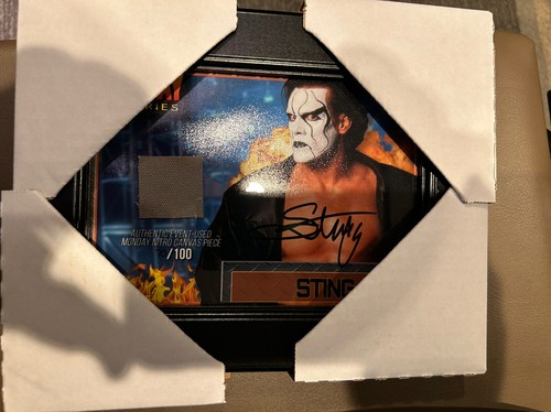 WCW Sting signed Monday Nitro plaque With Ring Mat WWE AEW NWA X/100 ...
