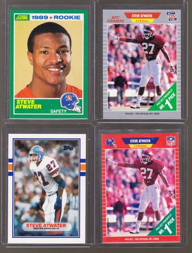 Steve Atwater Rookie 1989 Score Topps Traded Pro Set Pro Set Super Bowl ...