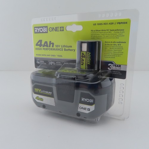 Ryobi One+ PBP004 High Performance 18 Volts Lithium-Ion 4.0 Ah Battery ...