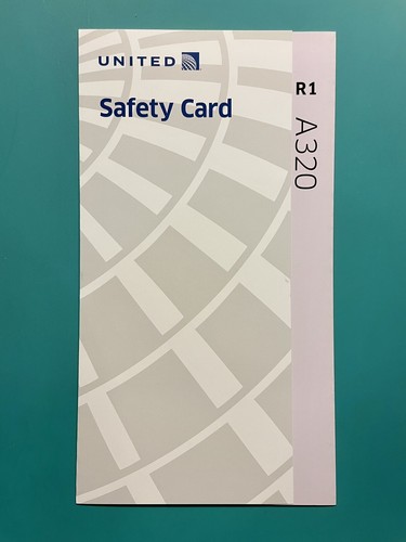 UNITED AIRLINES SAFETY CARD--AIRBUS 320--REV#1 | eBay