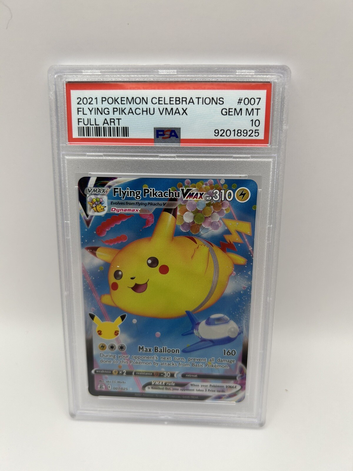 Flying Pikachu VMAX 2021 Celebrations #007/025 Holo Price Guide ...