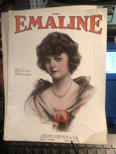 1921 good girl art sheet music (pulp artist unknown) EMALINE | eBay