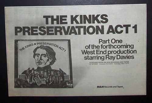 The Kinks Preservation Act 1 1973 Small Poster Type Ad, Promo Advert | eBay