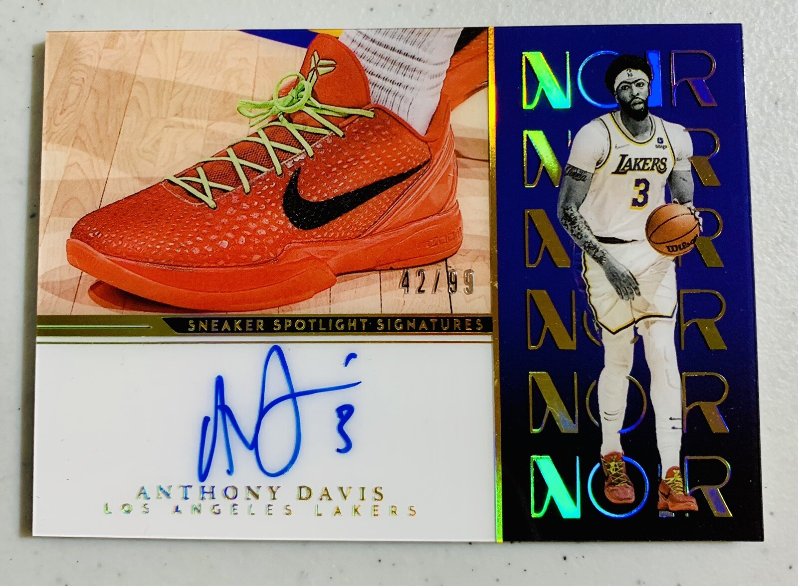 Anthony Davis 2022 Noir #SSS-ADV Sneaker Spotlight Signatures /99 RAW ...