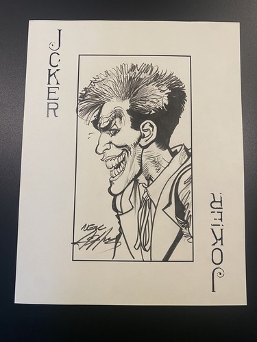 NEAL ADAMS Joker Original Sketch Art pencil & ink, 11 x8.5 decorative ...