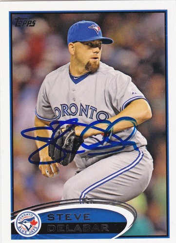 STEVE DELABAR TORONTO BLUE JAYS SIGNED CARD SEATTLE MARINERS CINCINNATI ...