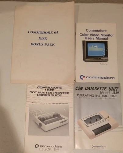 Lot of Commodore Computer Instruction Manuals Booklets C2N Datasette ...