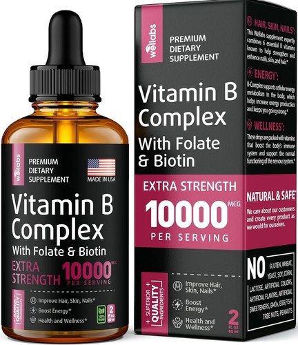 Wellabs Premium Dietary Supplement Vitamin B Complex With Folate ...