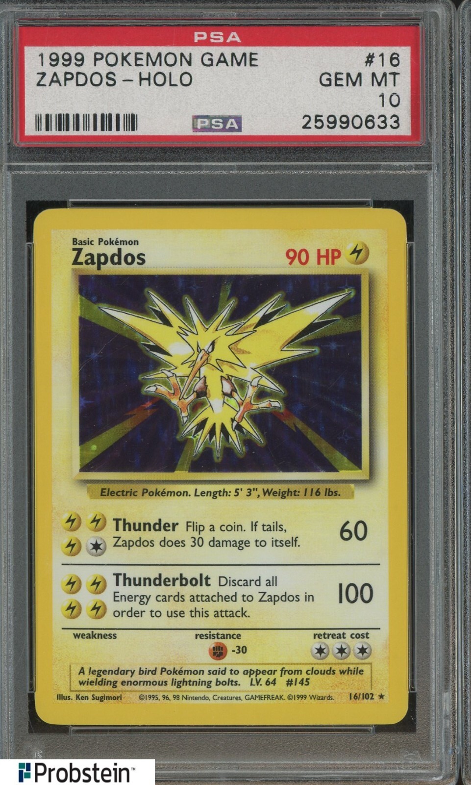 Zapdos 1999 Pokemon Game #16 Unlimited Holo PSA 10 Price Guide - Sports ...