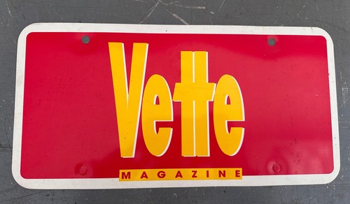 Vintage Vette Magazine License Plate - Chevy Corvette Mag | eBay