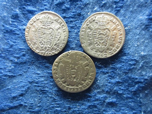 AUSTRIAN NETHERLANDS 1 ESCALIN 1750 hand KM4, 1752 lion, 1753 lion KM15 ...