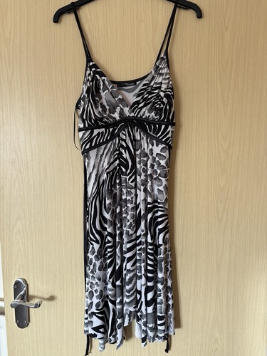 Jane Norman Black & White Tie Back Dress Size 14 | eBay UK