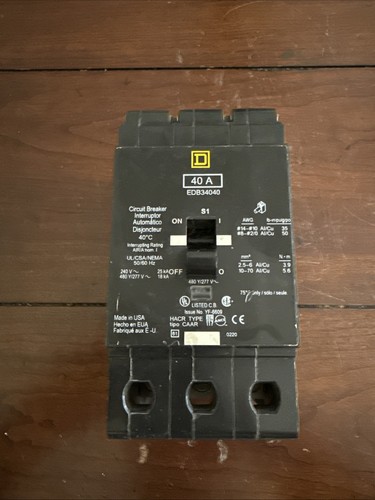 Used SQUARE D EDB34040 CIRCUIT BREAKER 40A | eBay